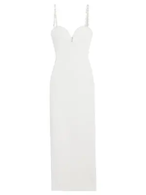 Galvan Thalia Embellished Ribbed-knit Maxi Dress - White