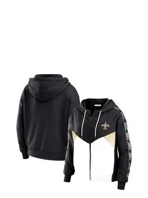WEAR BY ERIN ANDREWS New Orleans Saints Color Block Full-zip Hoodie - Black