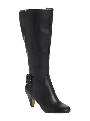 BELLA VITA Troy Knee High Buckle Boot - Black