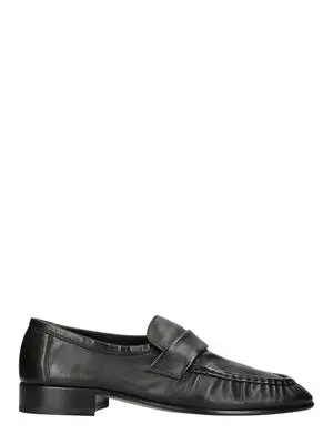 THE ROW Soft Leather Loafers - Black