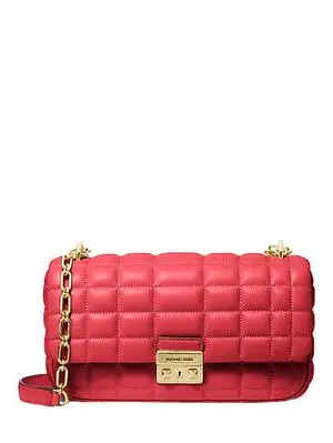 Michael Kors Tribeca Large Quilted Leather Shoulder Bag - Red