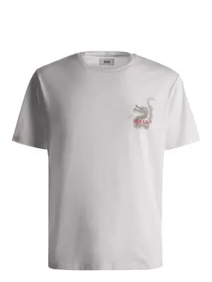 Bally Dragon-print Organic Cotton T-shirt - White