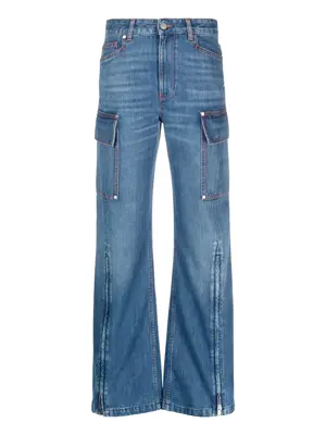 Stella McCartney Ankle-zip Wide-leg Jeans - Blue