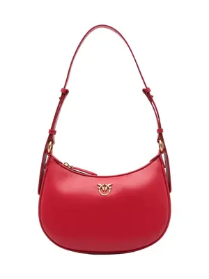 Pinko Love Birds Leather Shoulder Bag - Red