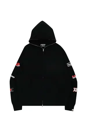 A BATHING APE Big Ape Head Digital Mosaic Full Zip Hoodie - Black