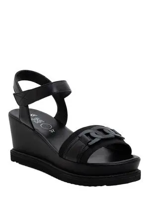 ARA Palmdale Wedge Platform Sandal Black