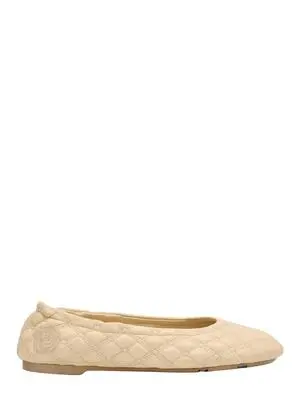 Burberry Burberry Quilted Lambskin Ballerina Flats Clay
