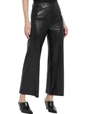 Lyssé Wide Leg Faux Leather Pants - Kohl Black