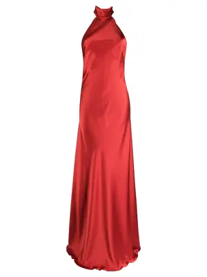 Michelle Mason Halterneck Gown - Red