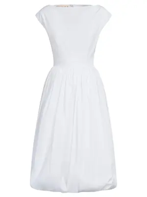 Marni Boat-neck Cotton Midi Dress - White