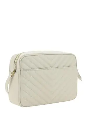 Saint Laurent Lou Quilted Shoulder Bag - Neutrals