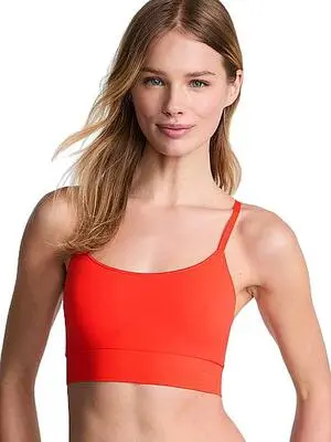 Pink Seamless Scoop Racerback Sports Bra Orange