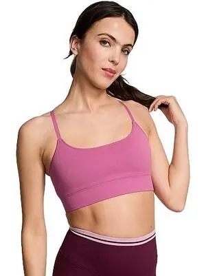 Pink Seamless Scoop Racerback Sports Bra Purple