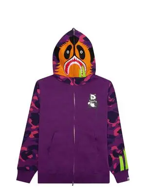 A BATHING APE Panda Full Zip Hoodie - Purple