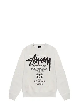 StÜssy World Tour Crewneck - Grey