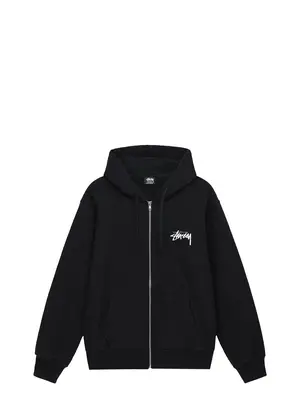 StÜssy Burning Stock Zip Hoodie - Black