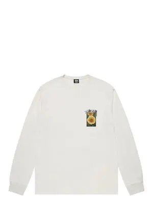 StÜssy Flower Grid Pigment Dyed Long-sleeve Tee 'natural - White