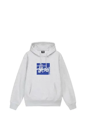 StÜssy Stock Box Logo Hoodie - Grey