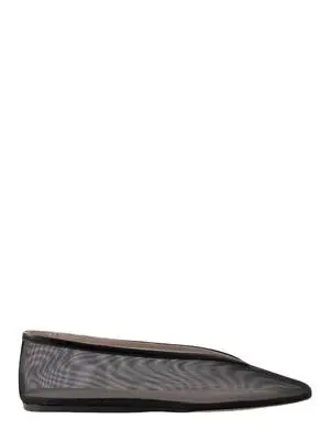 LE MONDE BERYL Luna Leather-Trimmed Ballet Flats