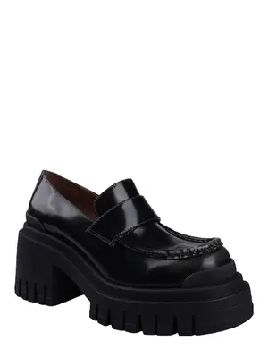 ZIGI ZIGI Orlana Platform Loafer Black/gray Leather