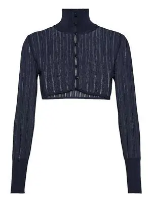 Alaïa Crinoline Cropped Cardigan - Blue