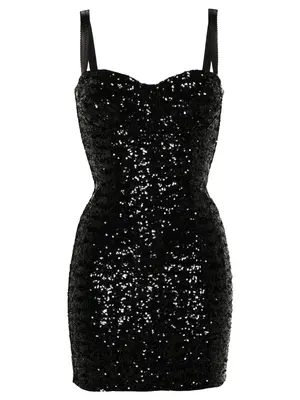 Dolce & Gabbana Sequin Embellished Mini Dress - Black