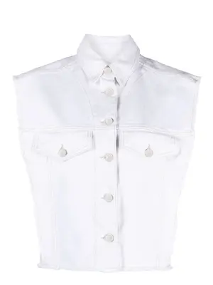 Isabel Marant Tyra Denim Gilet - White