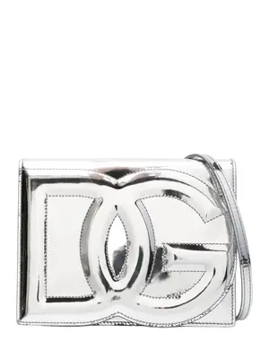 Dolce & Gabbana Dg Logo Leather Crossbody Bag - Silver