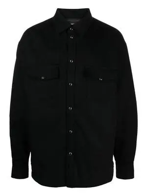 PURPLE BRAND Padded Twill Shirt Jacket - Black
