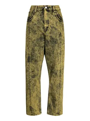 NAMACHEKO Bleached Straight-leg Jeans - Yellow