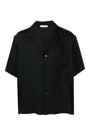 Valentino Garavani Toile Iconographe-print Bowling Shirt - Black