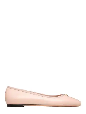 Bally Emblem-plaque Leather Ballerinas - Neutrals