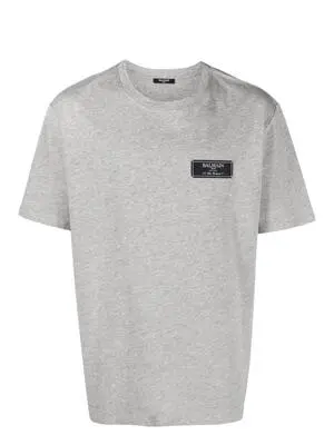 BALMAIN Logo-patch Mélange T-shirt