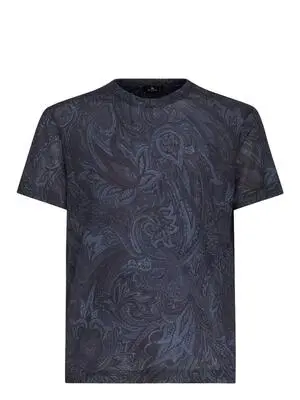 Etro Paisley-print Short-sleeve T-shirt - Blue