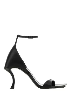 Balenciaga Hourglass 100mm Leather Sandals - Black
