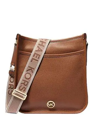 Michael Kors Michael Kors Luisa Large Pebbled Leather Messenger Bag Brown