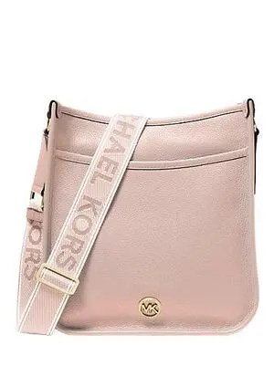 Michael Kors Michael Kors Luisa Large Pebbled Leather Messenger Bag Pink