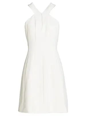 Halston Cutout Crepe Mini Dress - White