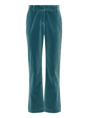 La DoubleJ Flared Cotton Velvet Pants - Blue