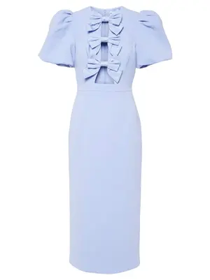 Rebecca Vallance Annabelle Bow-detail Midi Dress - Blue