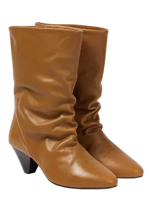 Isabel Marant Reachi Leather Ankle Boots - Brown