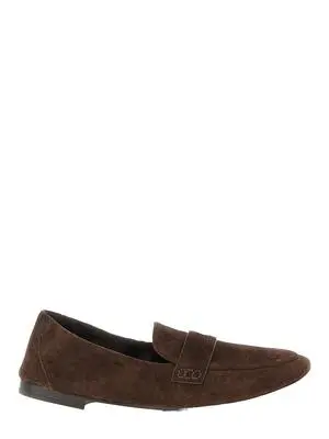 Tory Burch Suede Ballet Loafers - Brown