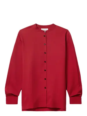 Veronica De Piante Wool And Silk-blend Shirt - Red