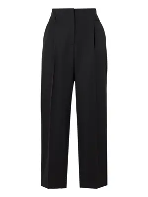 Max Mara Celtico Wool-mohair Twill Tapered Trousers - Black