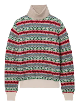 Loro Piana Holiday Noel Fair Isle Cashmere-jacquard Turtleneck Sweater - Multi
