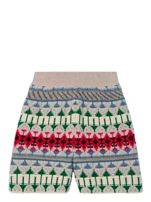 Loro Piana Holiday Noel Jacquard-knit Cashmere Shorts - Multi
