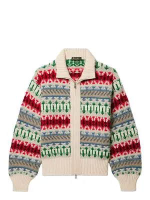 Loro Piana Holiday Noel Jacquard-knit Cashmere Cardigan - Multi