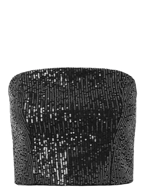 Remain Birger Christensen Emili Strapless Sequined Top - Black