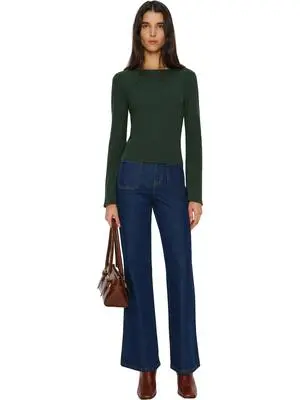 REFORMATION Miller Knit Top Green