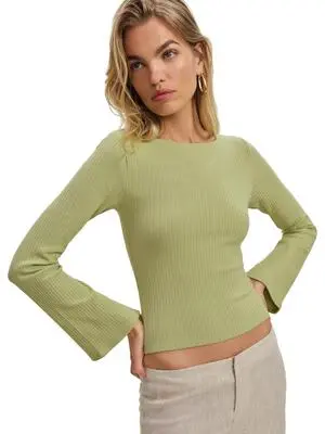 REFORMATION Miller Knit Top Spearmint